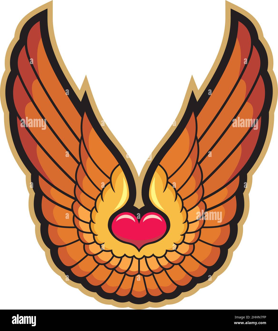 Heart and wings love symbol Stock Vector Image & Art - Alamy