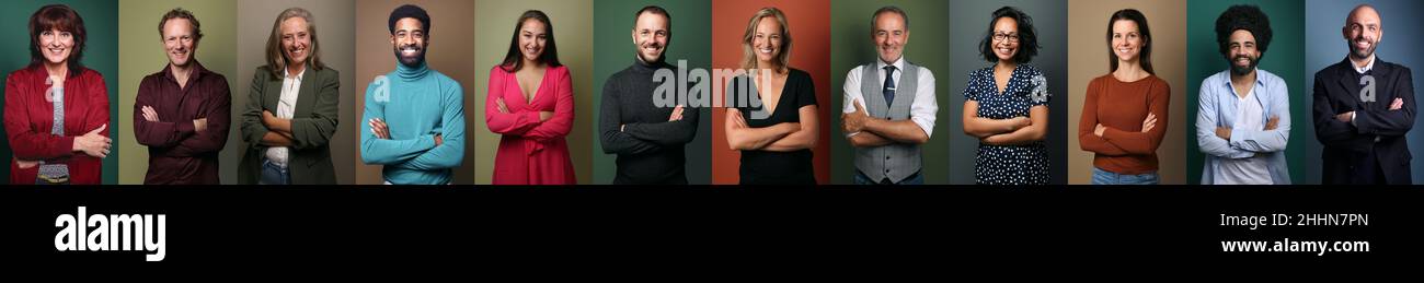 Group of people in a collage Stock Photo - Alamy