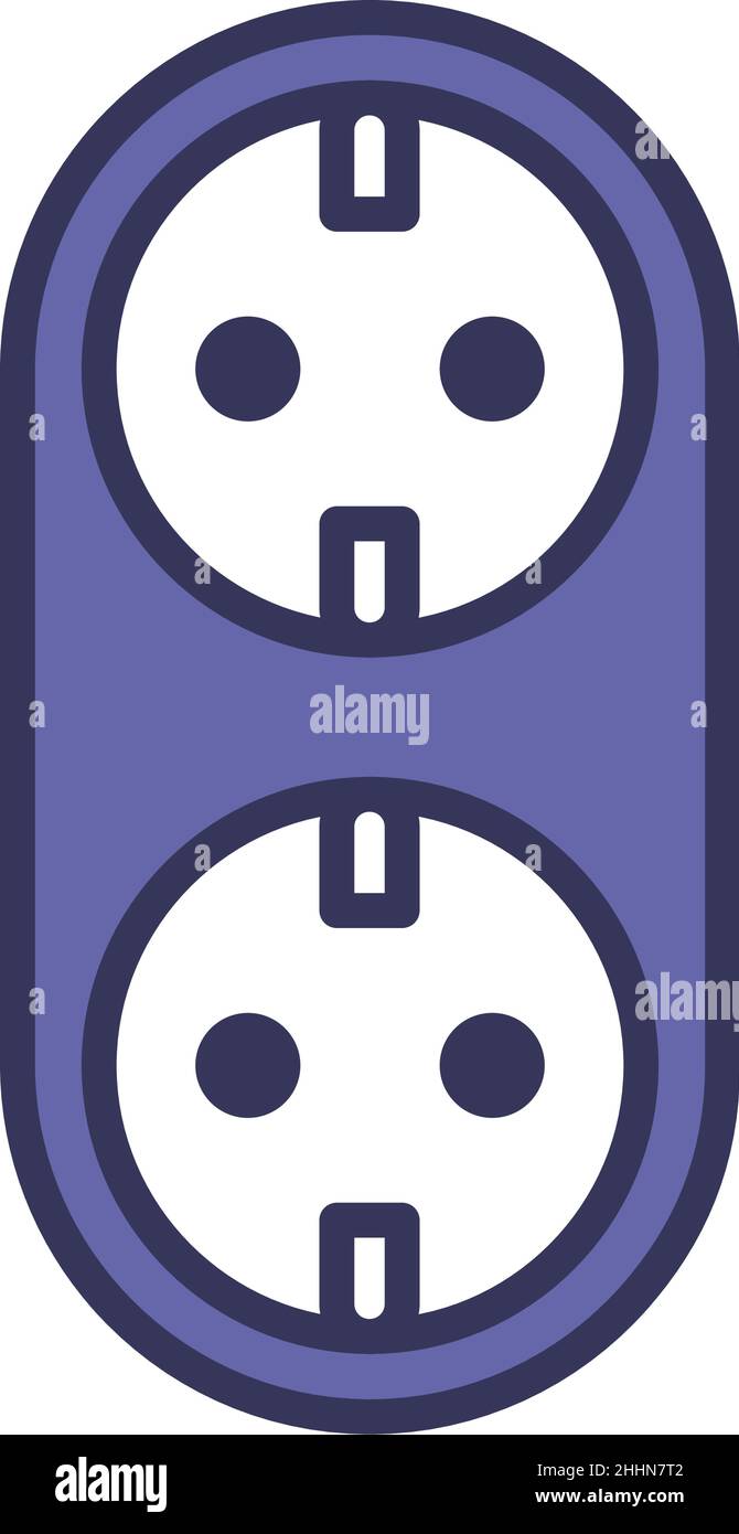 AC Splitter Icon. Editable Bold Outline With Color Fill Design. Vector ...