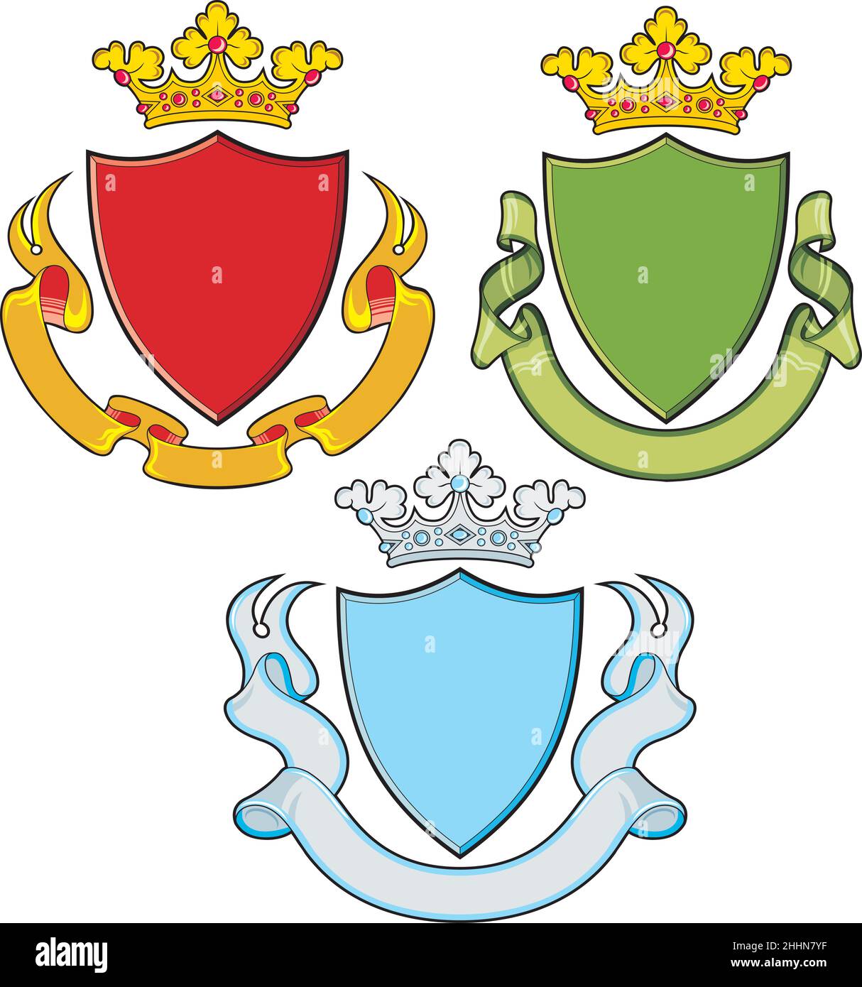 Heraldic Shield, Ribbons, Crown Stock Vector Image & Art - Alamy