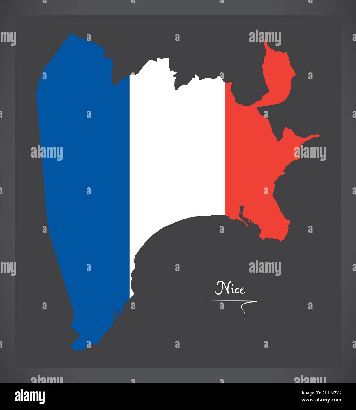 Nice map with French national flag illustration Stock Vector Image ...