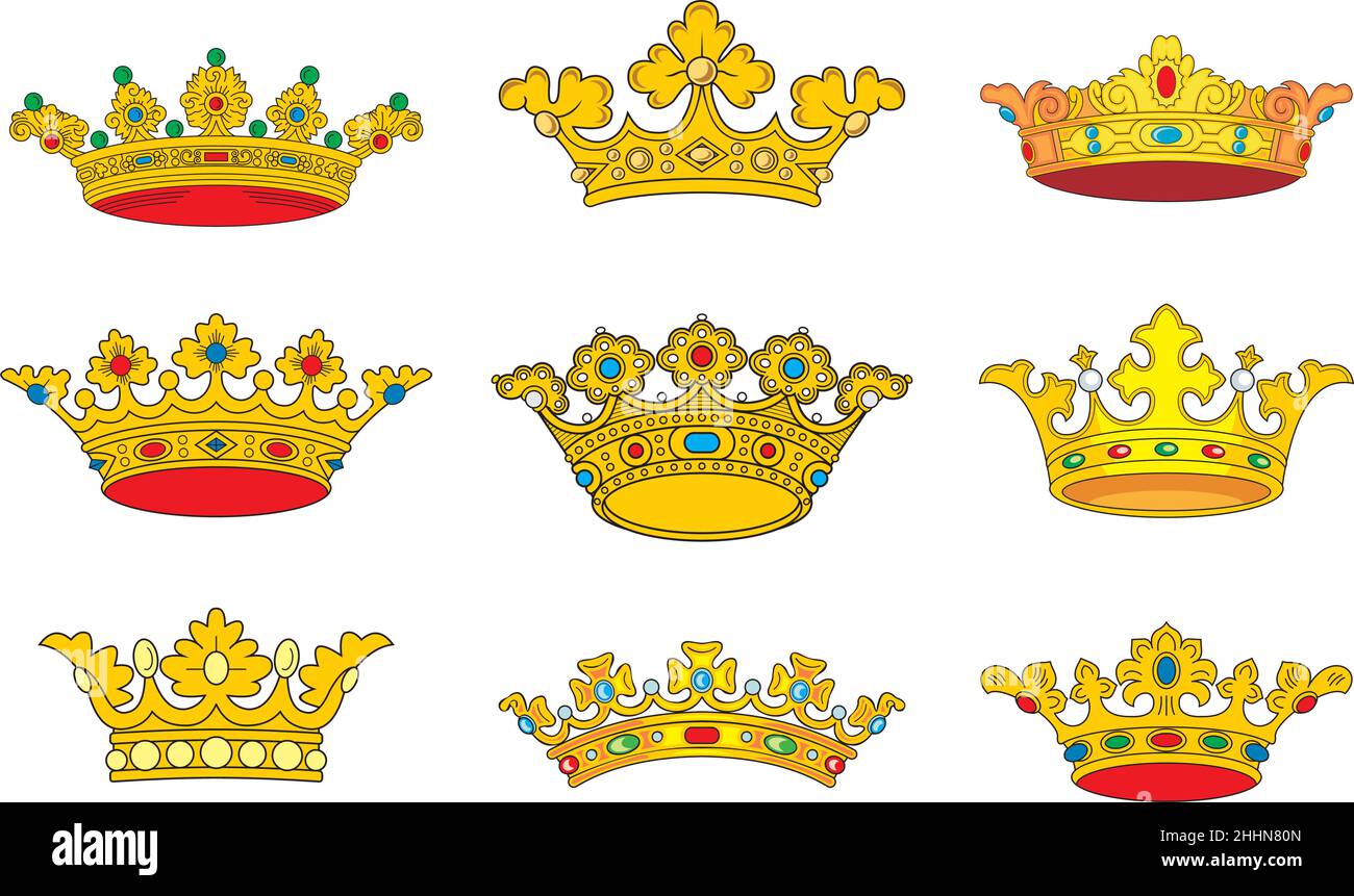 Heraldic gold crown set Stock Vector Image & Art - Alamy