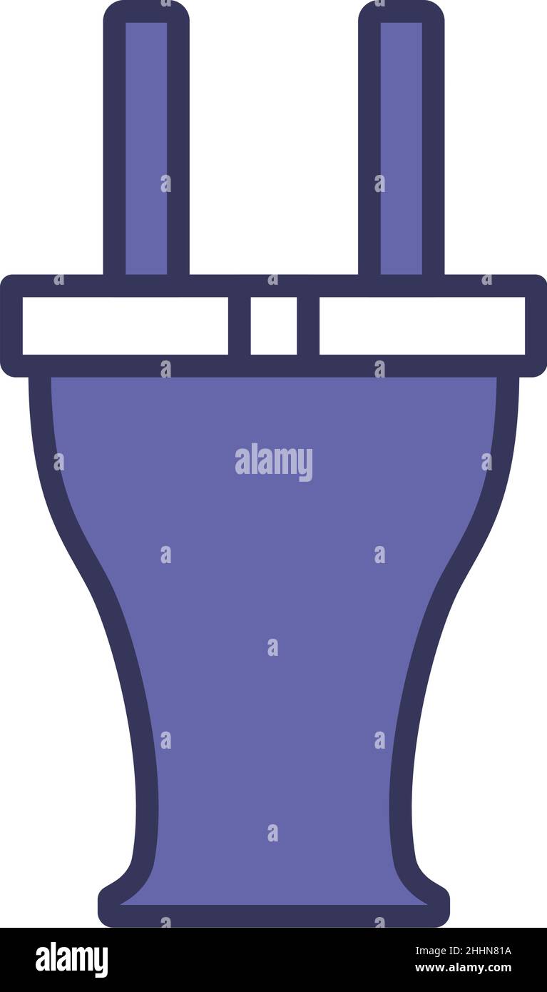 Electrical Plug Icon. Editable Bold Outline With Color Fill Design ...