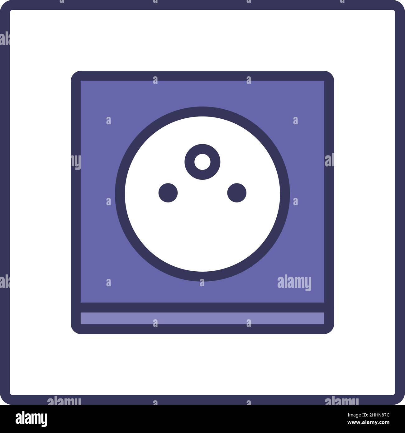 France Electrical Socket Icon. Editable Bold Outline With Color Fill ...