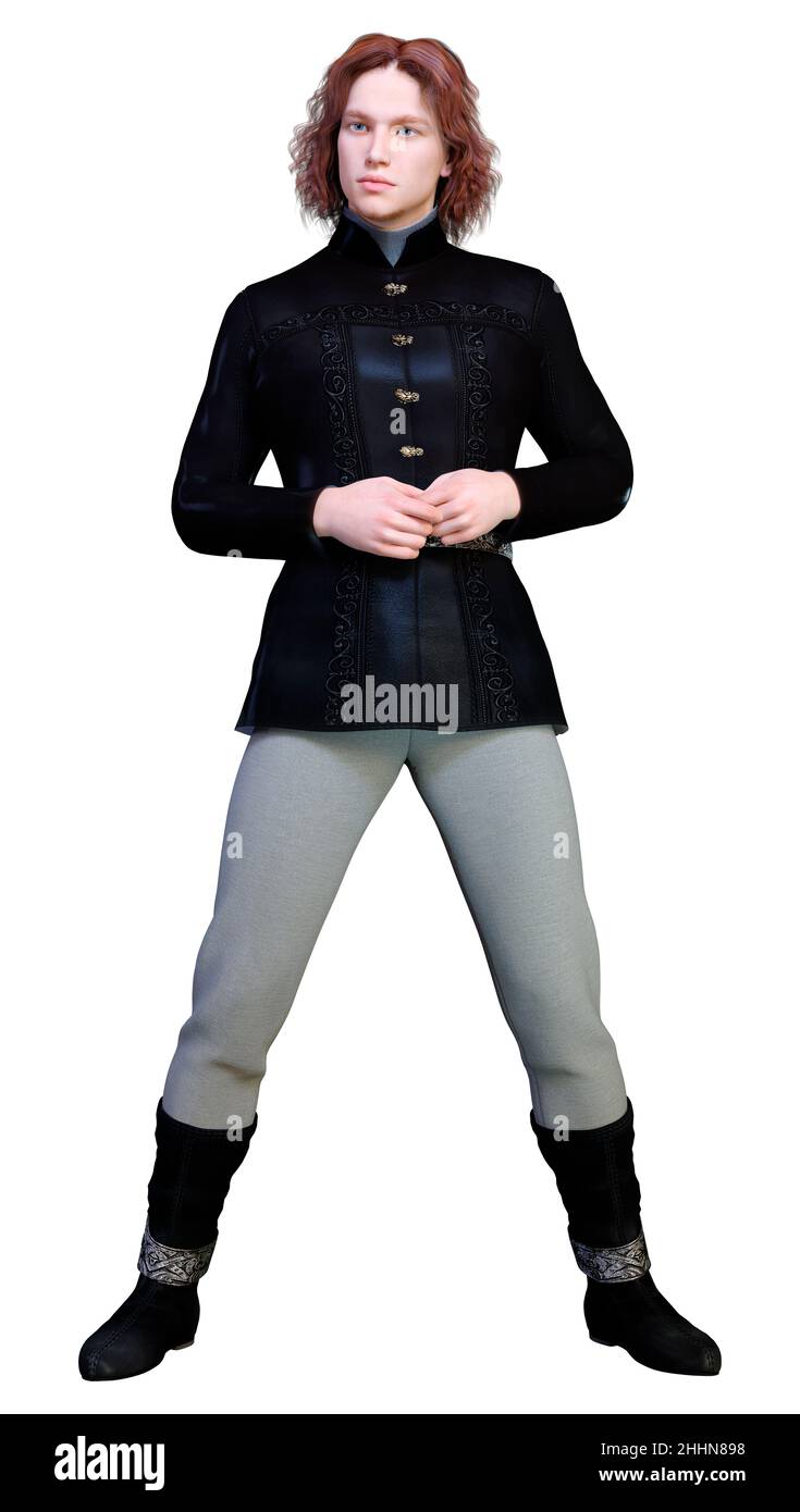 3D rendering of a fairy tale medieval prince isolated on white ...