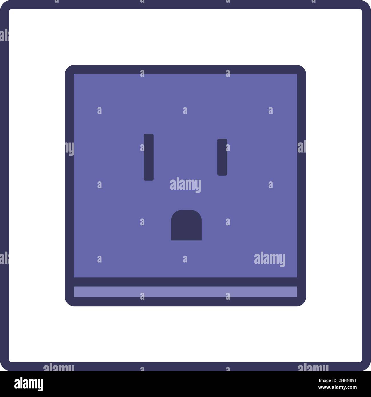 USA Electrical Socket Icon. Editable Bold Outline With Color Fill ...