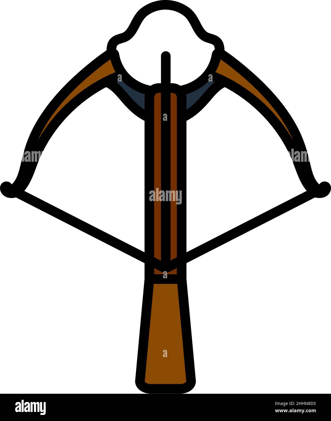 Icon Of Crossbow. Editable Bold Outline With Color Fill Design. Vector ...
