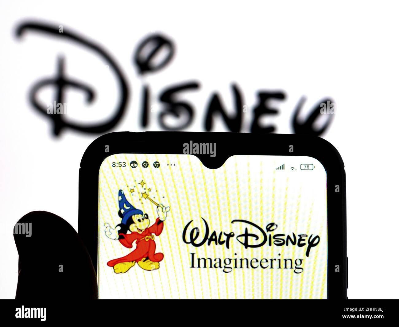 In this photo illustration, the Walt Disney Imagineering logo is seen ...