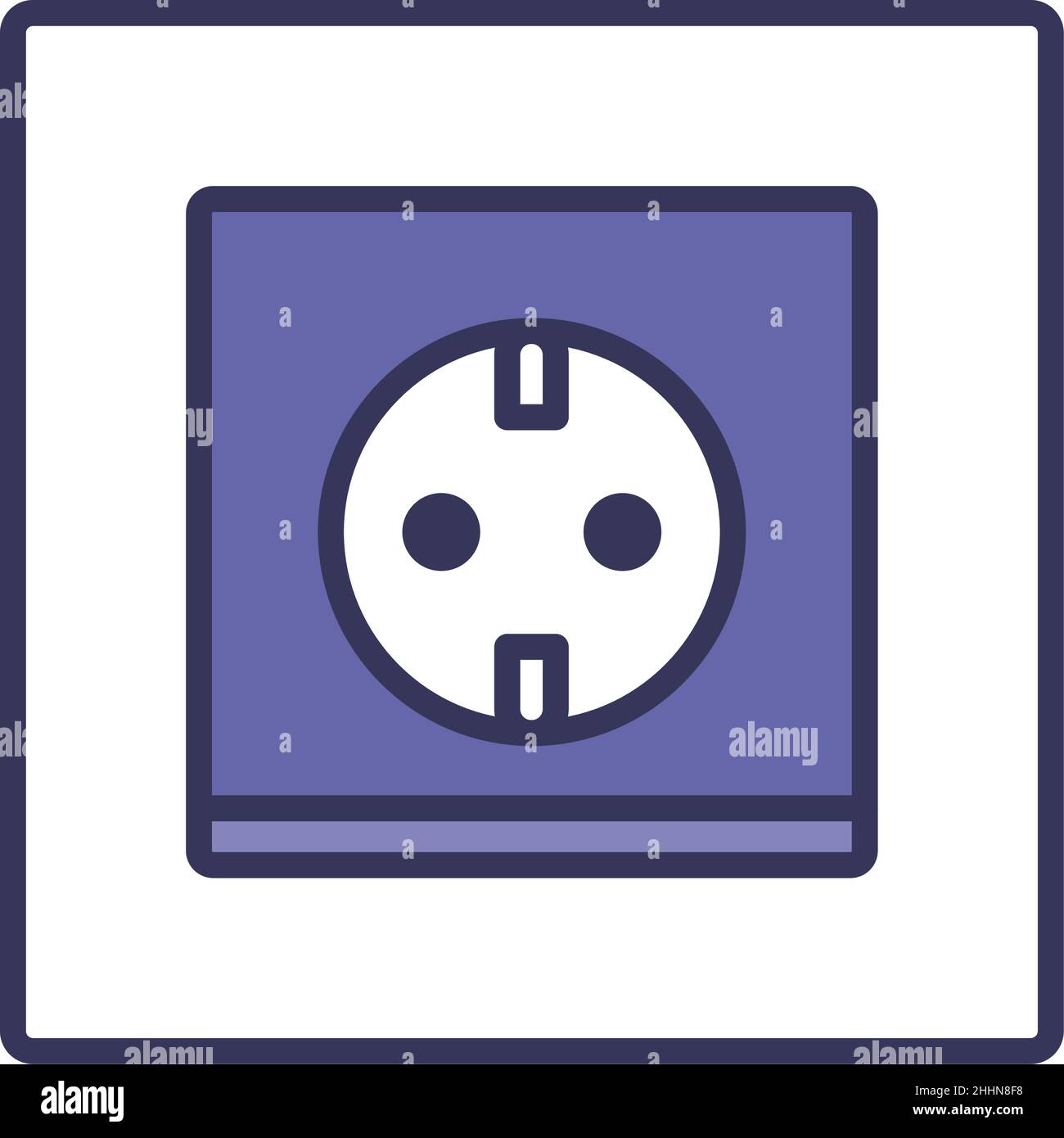 Europe Electrical Socket Icon. Editable Bold Outline With Color Fill ...