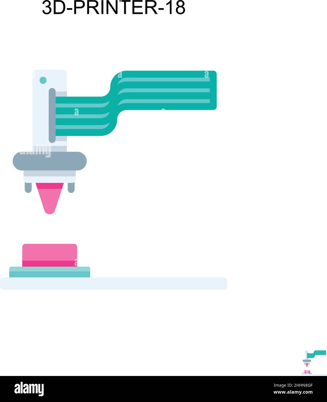 3d-printer-18 Simple vector icon.Perfect color modern pictogram on ...