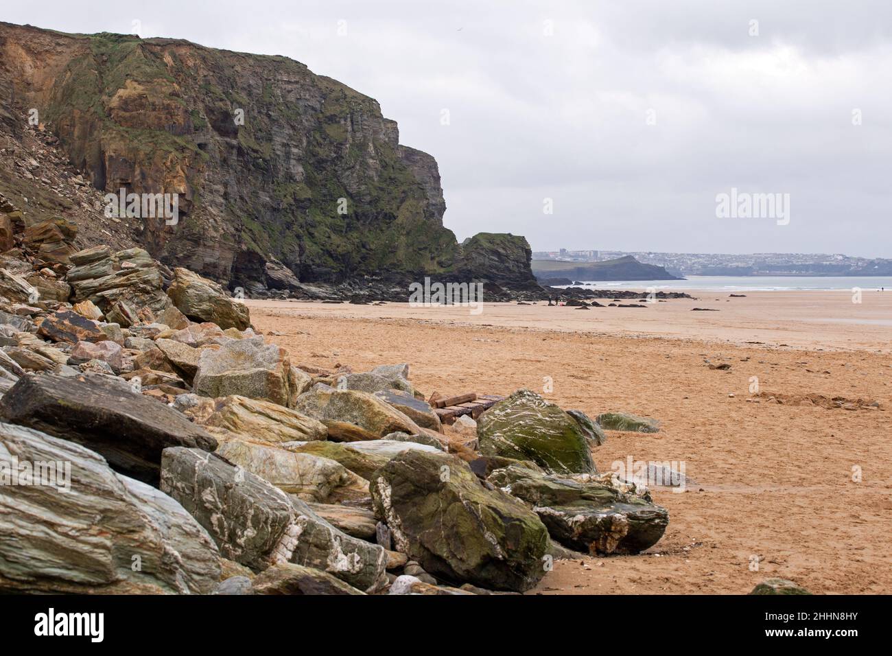Watergate Bay, Cornwall, England, January 18th 2022, a view of the ...