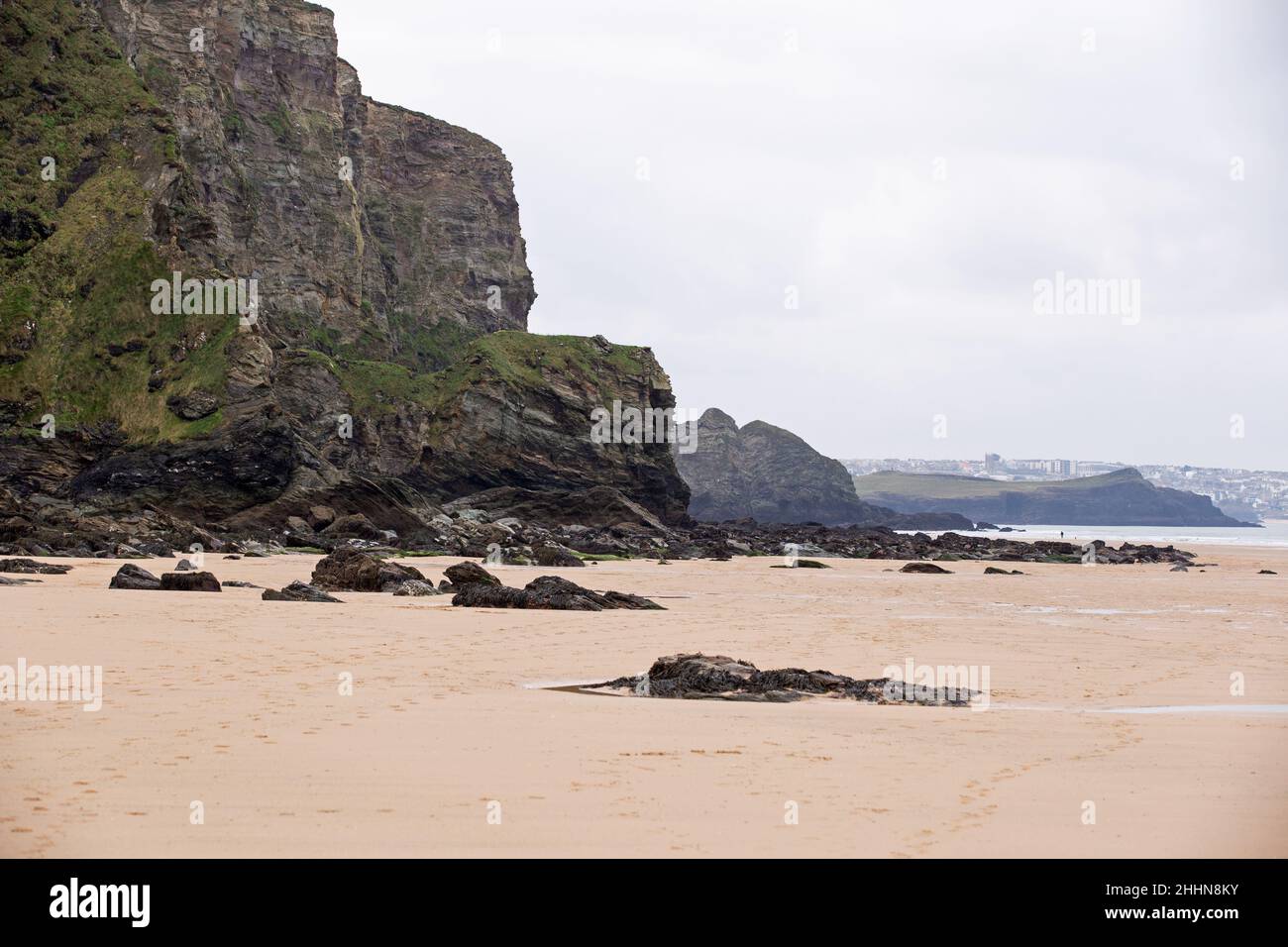Watergate Bay, Cornwall, England, January 18th 2022, a view of the ...