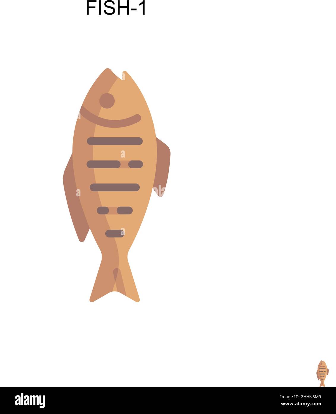 Fish-1 Simple vector icon.Perfect color modern pictogram on editable ...
