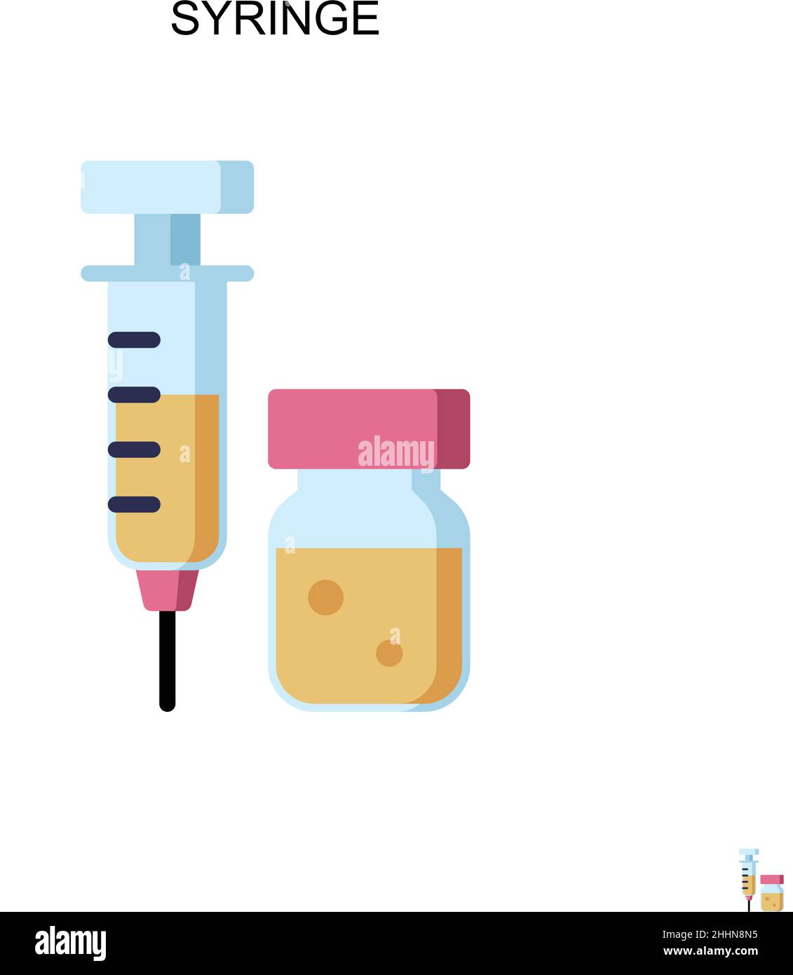 Syringe Simple vector icon.Perfect color modern pictogram on editable ...