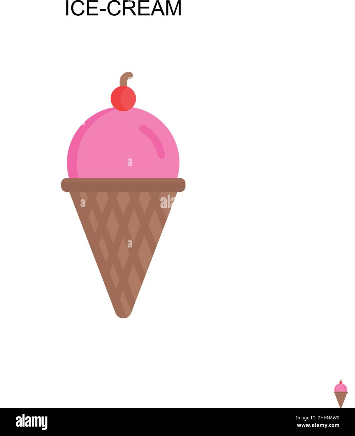 Ice-cream Simple vector icon.Perfect color modern pictogram on editable ...