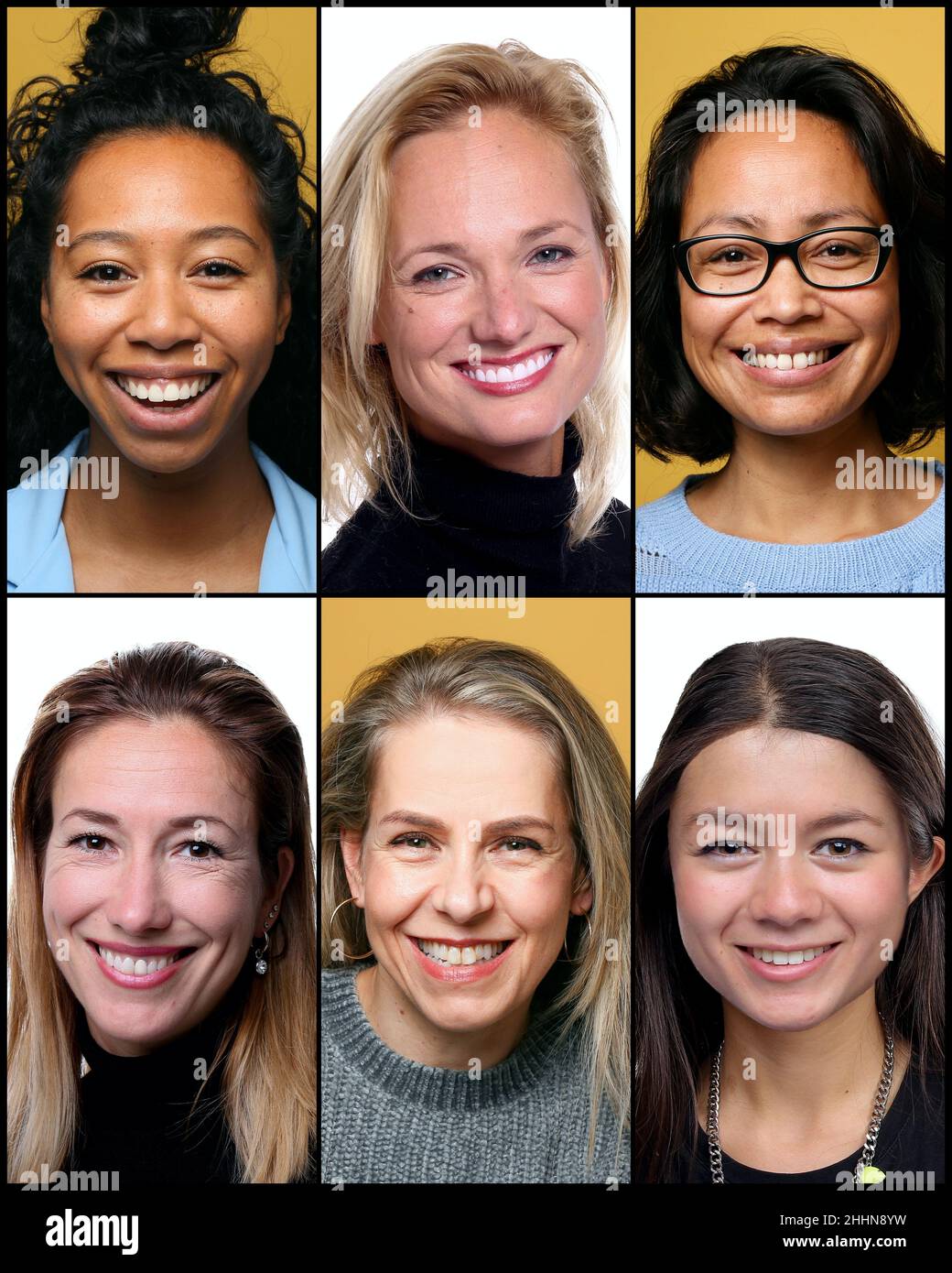 Group of people in a collage Stock Photo - Alamy