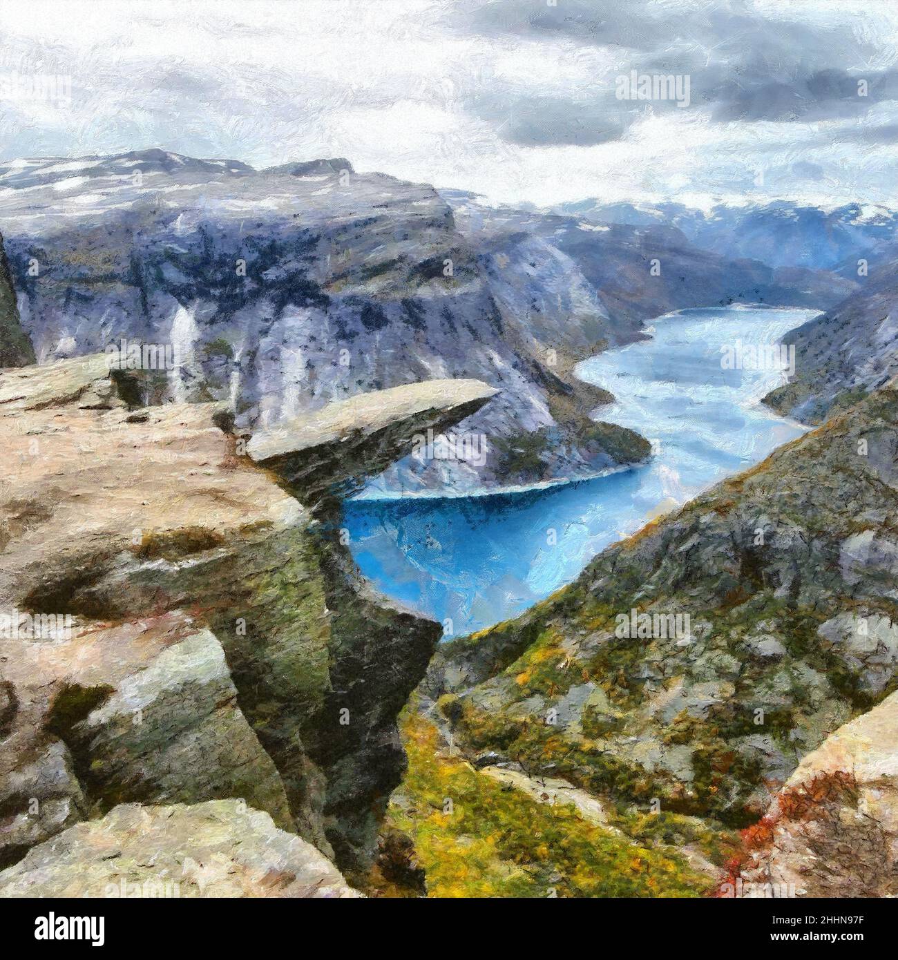 The best nature painting. Famous travel scene. Colorful and unique ...