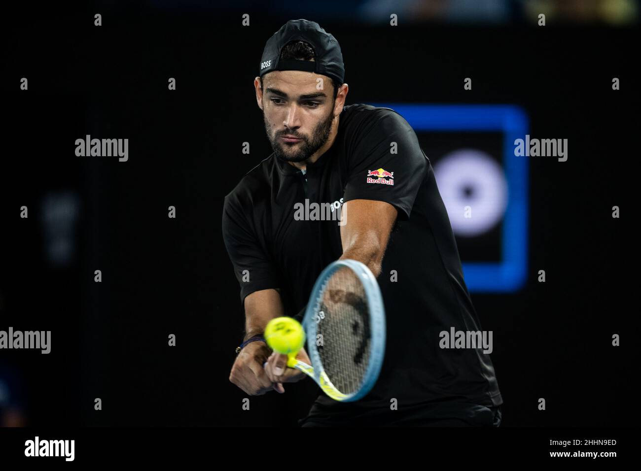 MELBOURNE, AUSTRALIA - JANUARY 23: Matteo Berrettini of Italy during his 4th round men's singles ...