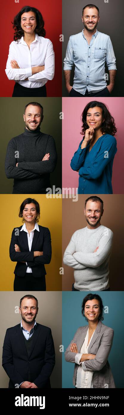 Beautiful happy people in front of a background Stock Photo - Alamy
