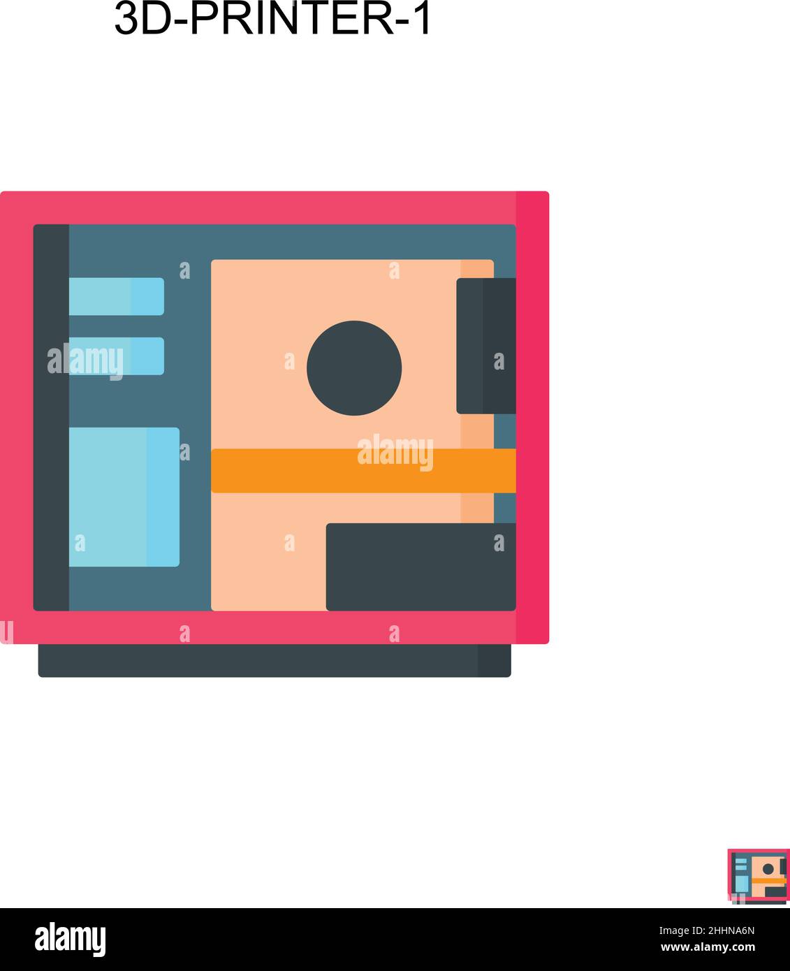 3d-printer-1 Simple vector icon.Perfect color modern pictogram on ...