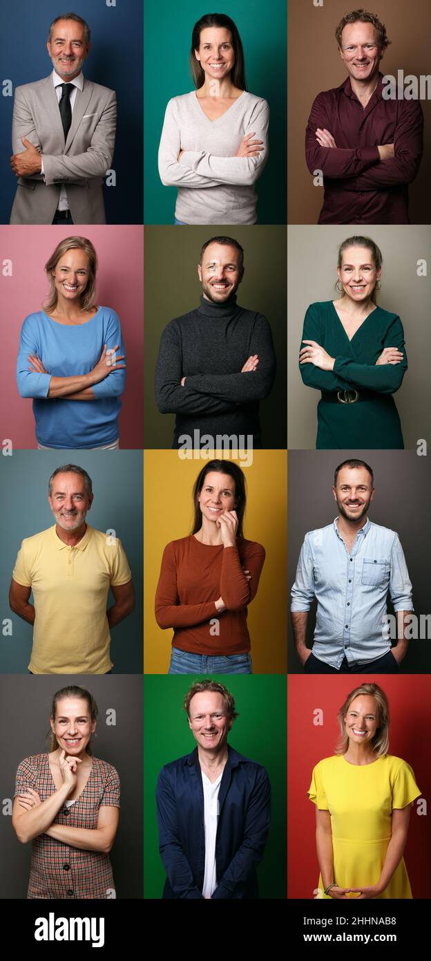 Beautiful happy people in front of a background Stock Photo - Alamy