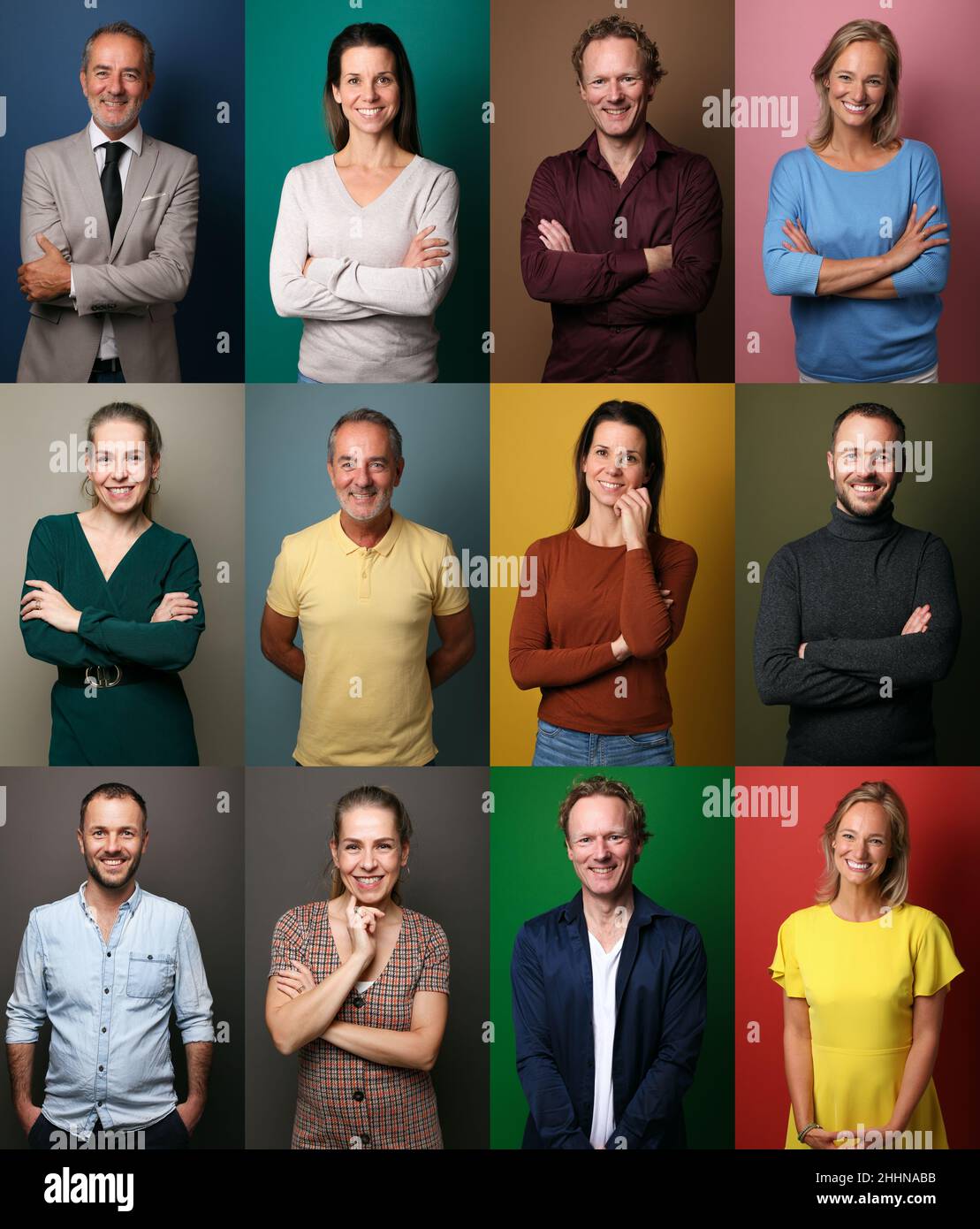 Beautiful happy people in front of a background Stock Photo - Alamy