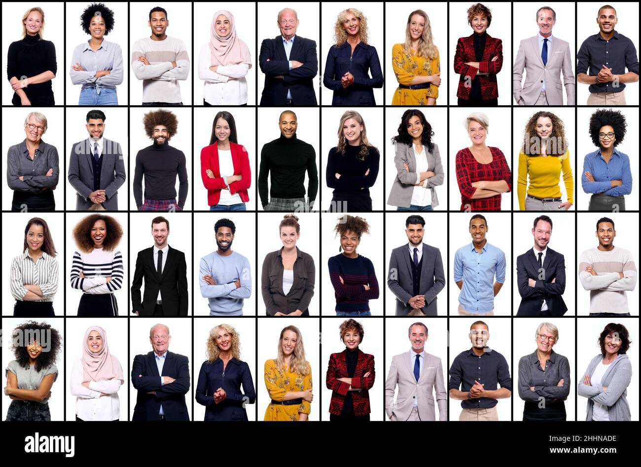 Group of people in a collage Stock Photo - Alamy
