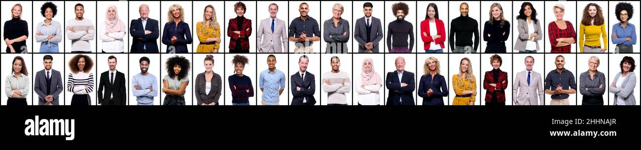 Group of people in a collage Stock Photo - Alamy