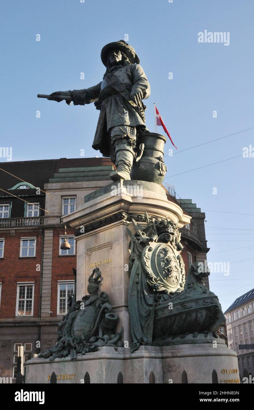 Copenhagen/Denmark./25 January 2022/Statues of great dane Niels Juel in ...