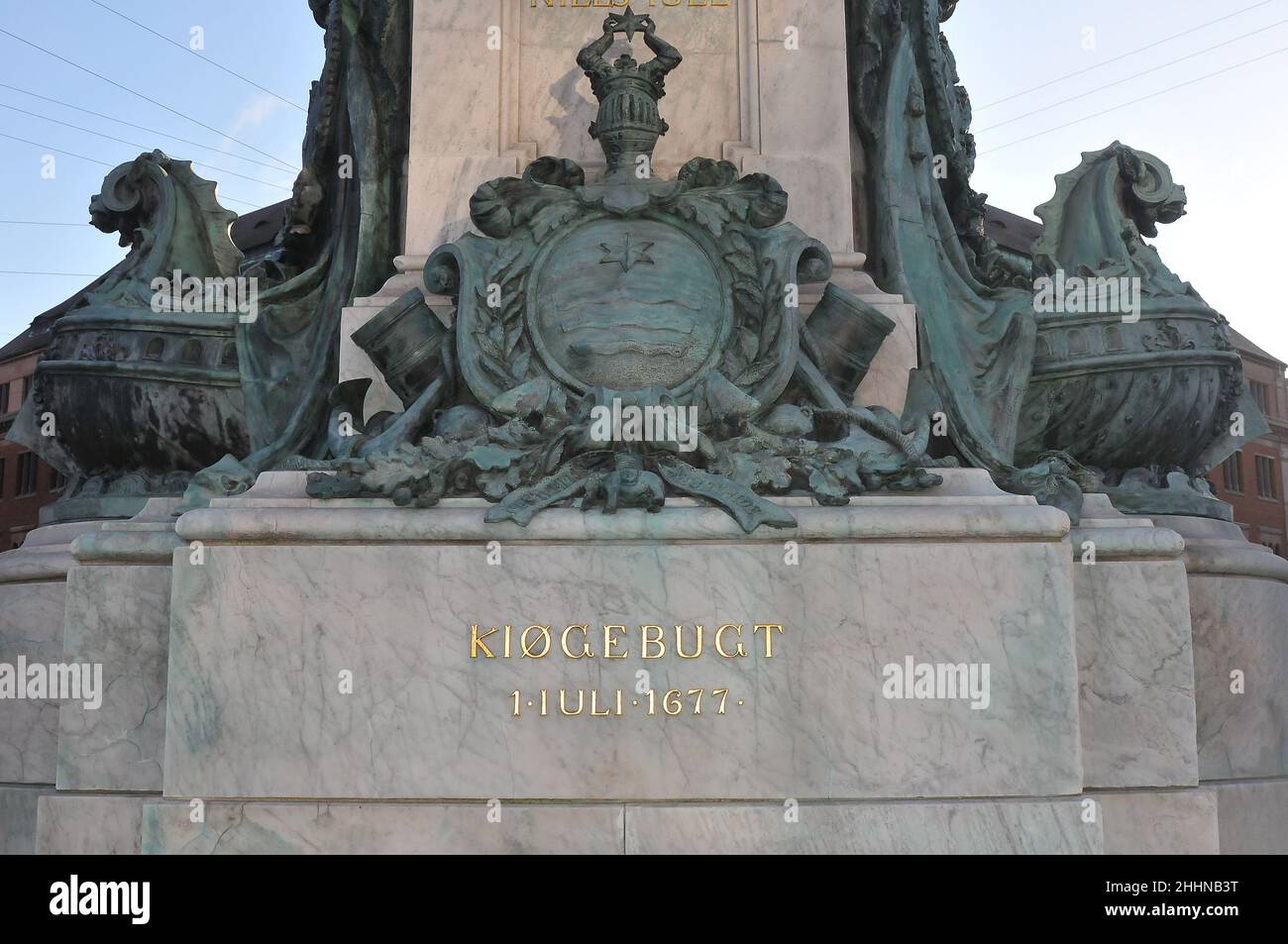 Copenhagen/Denmark./25 January 2022/Statues of great dane Niels Juel in ...