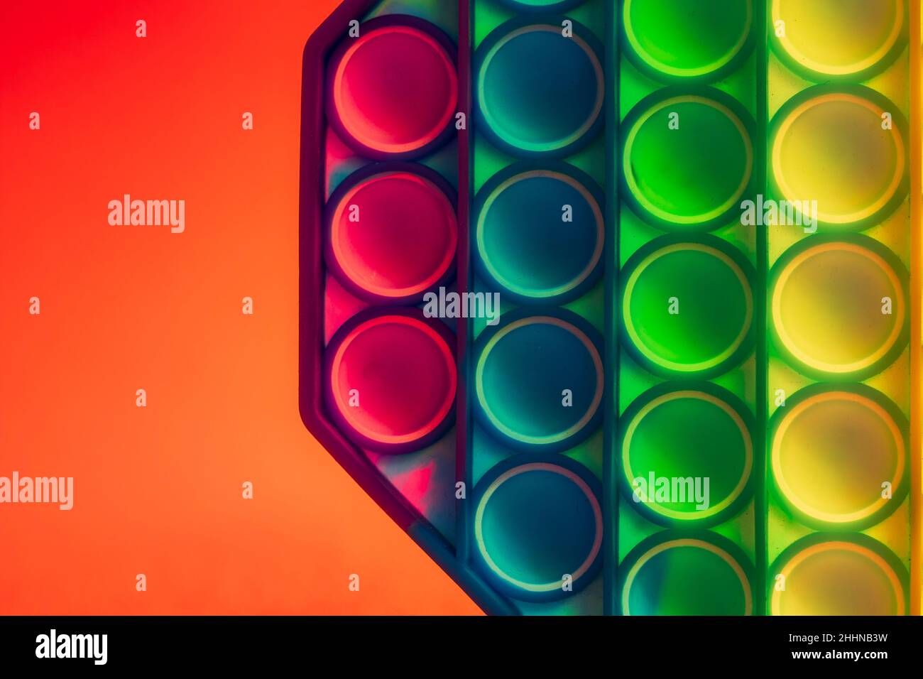 Close up shot of octagon pop it toy on colorful background Stock Photo ...