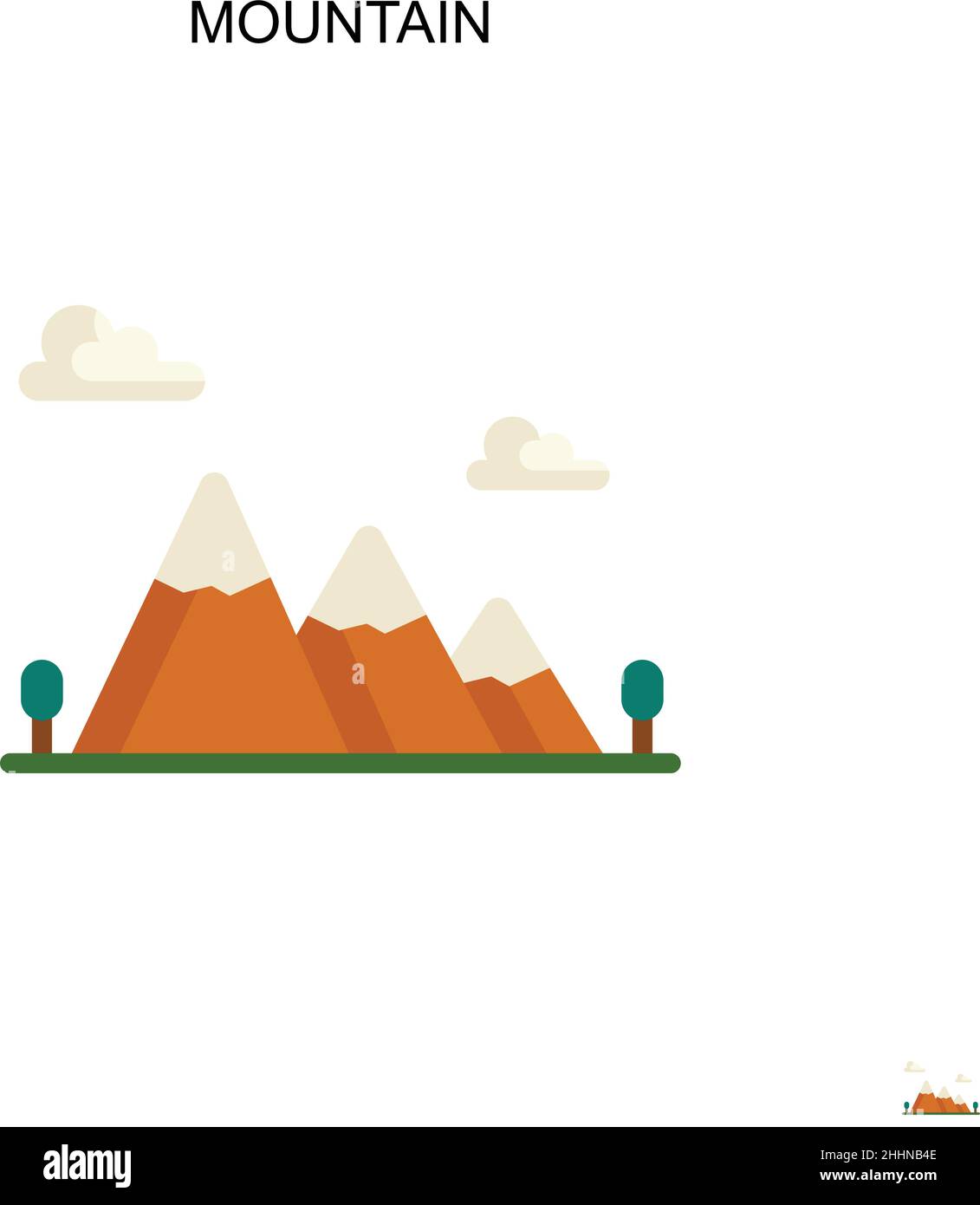 Mountain Simple vector icon.Perfect color modern pictogram on editable ...