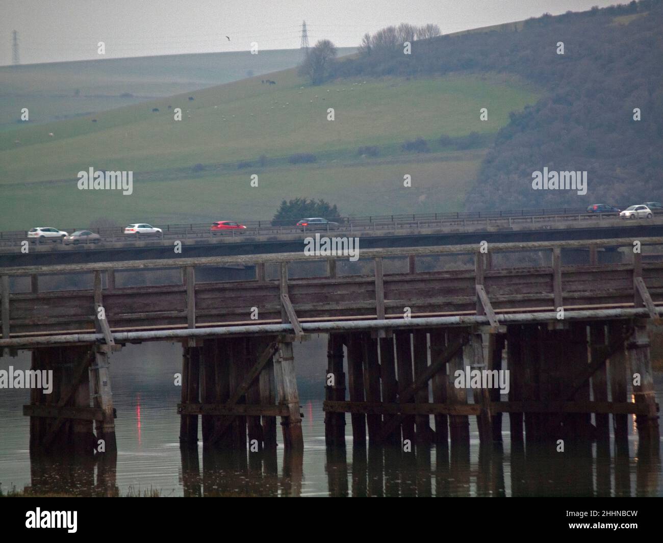 The A27 crossing the River Adur in Sussex Stock Photo - Alamy