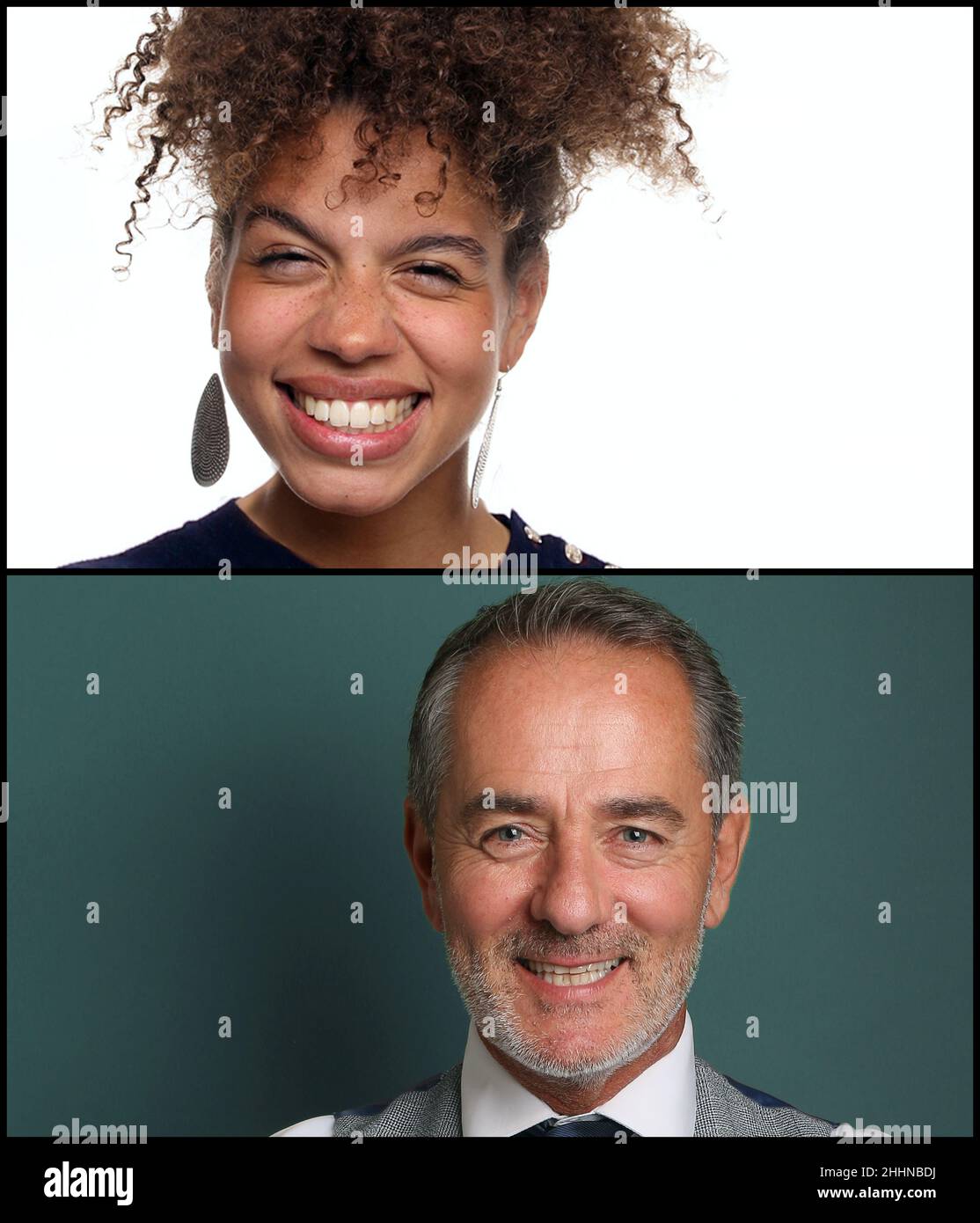 Beautiful happy people in front of a background Stock Photo - Alamy