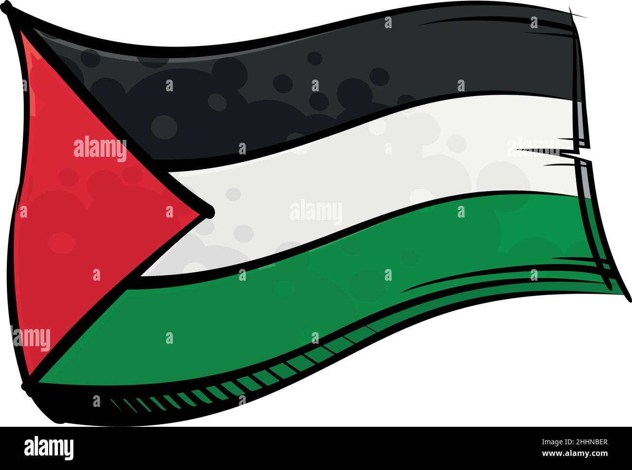 Palestine national flag waving in Cut Out Stock Images & Pictures - Alamy