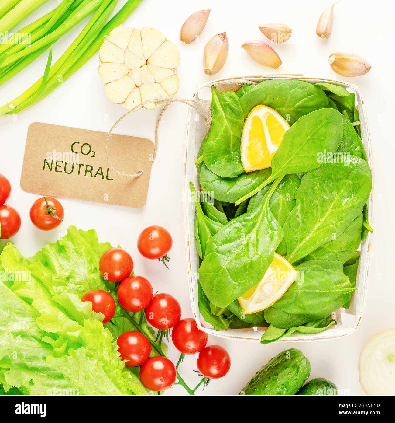 Healthy food composition with natural vegetables in eco friendly ...
