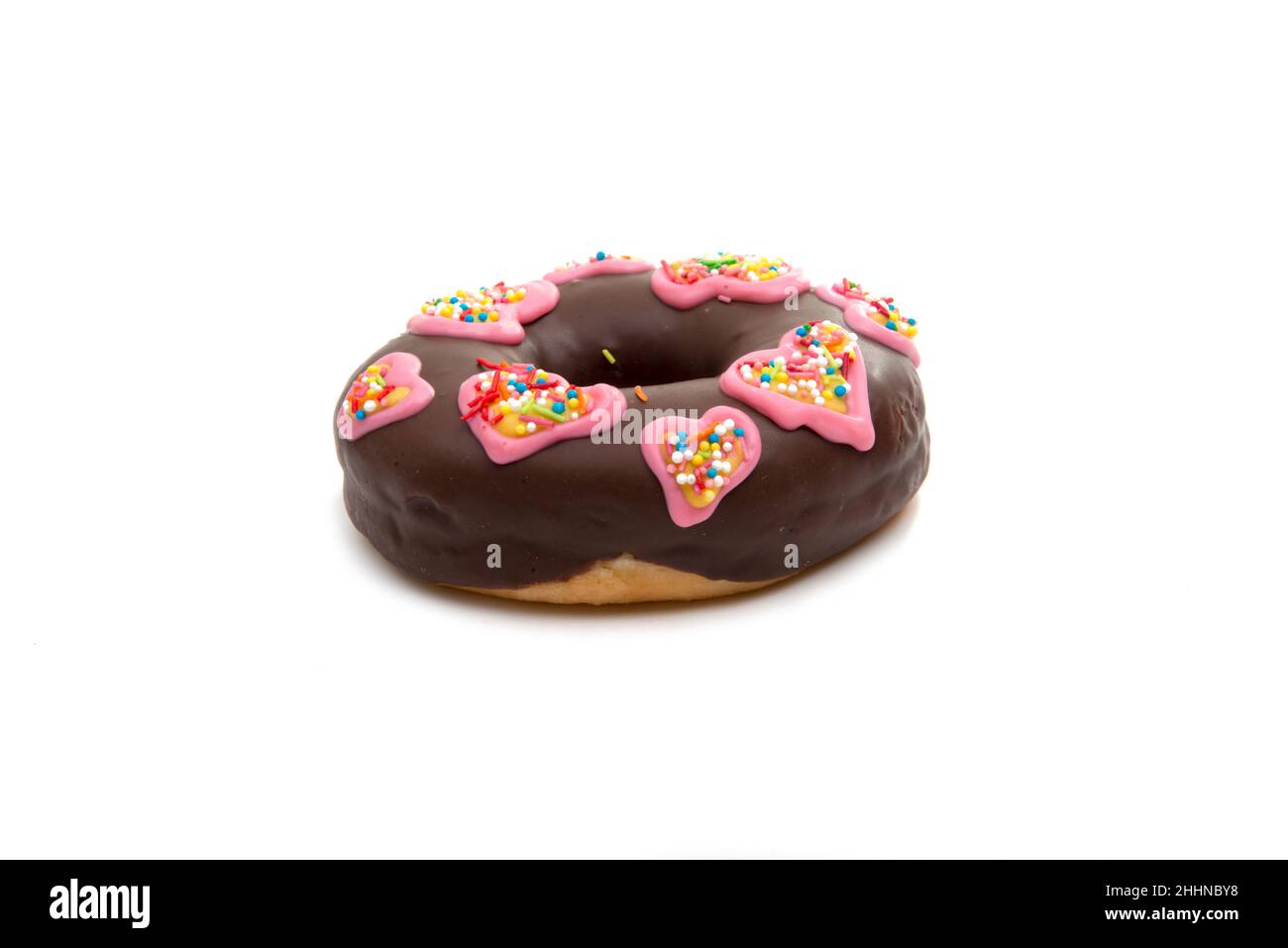 Chocolate exclusive dessert donut isolated on the white Stock Photo - Alamy