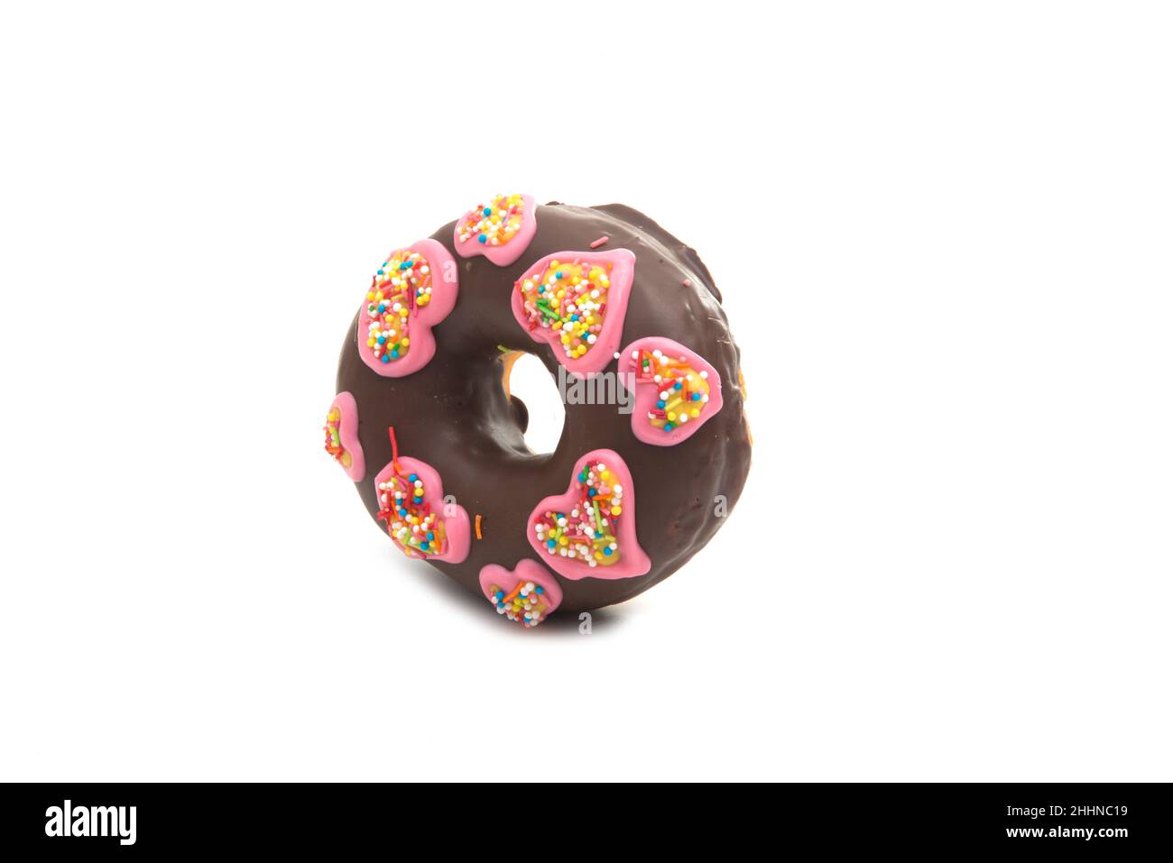 Chocolate exclusive dessert donut isolated on the white Stock Photo - Alamy