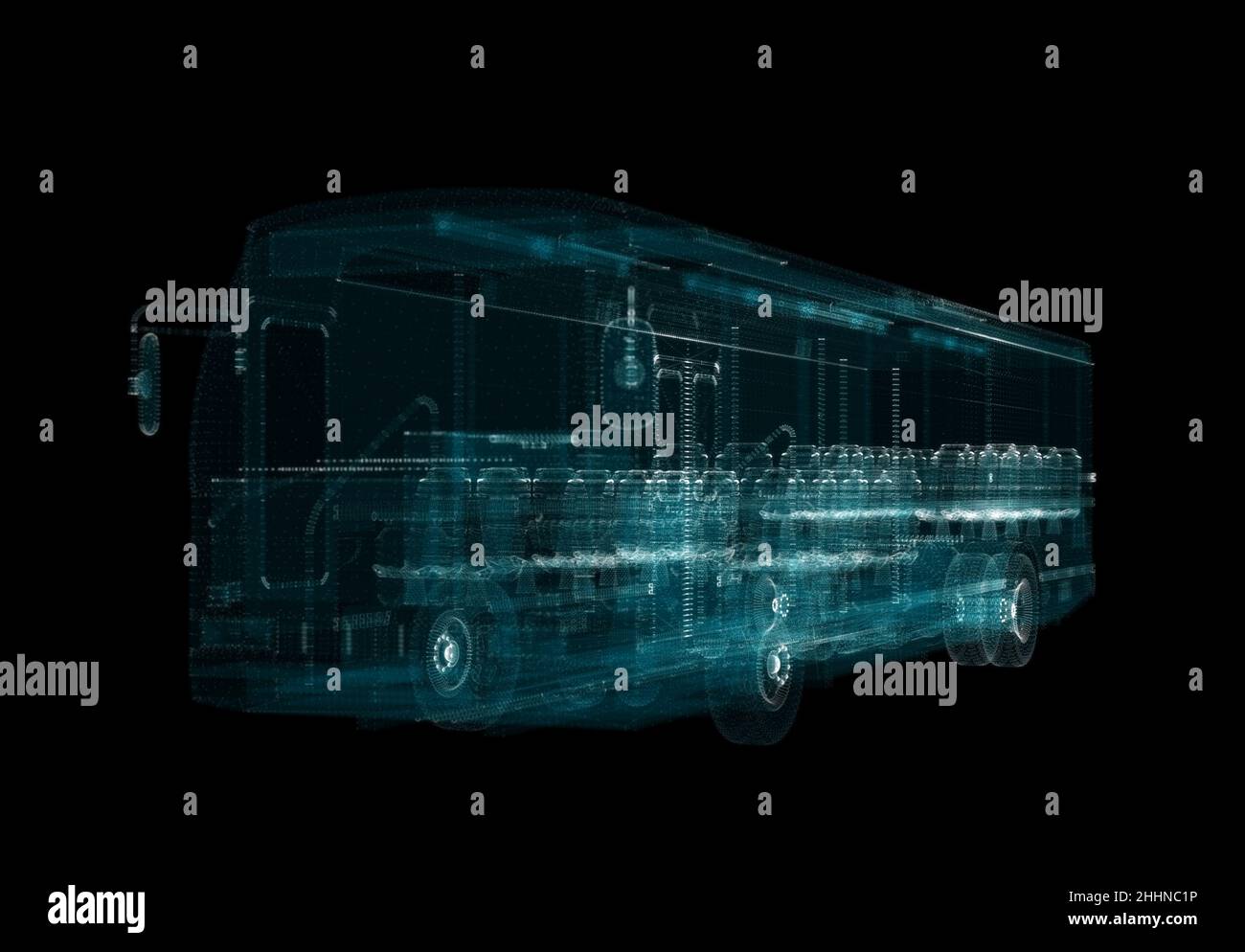Electric Smart Bus Hologram. Transport, Eco and Technology Concept ...