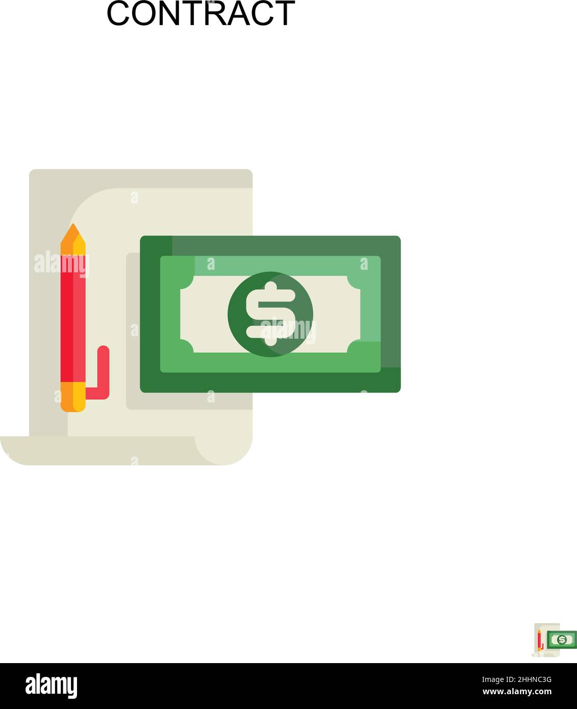 Contract Simple vector icon.Perfect color modern pictogram on editable ...