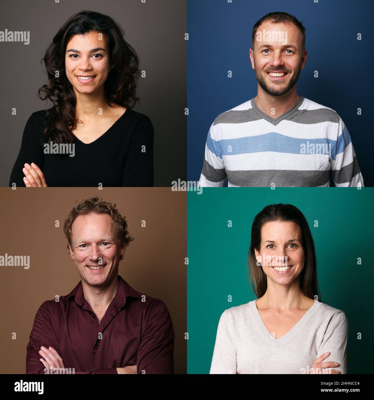 Group of people in a collage Stock Photo - Alamy