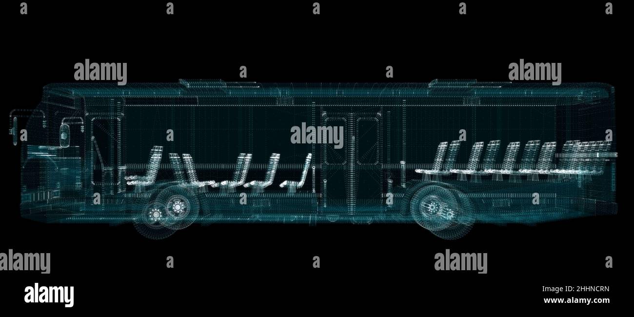 Electric Smart Bus Hologram. Transport, Eco and Technology Concept ...