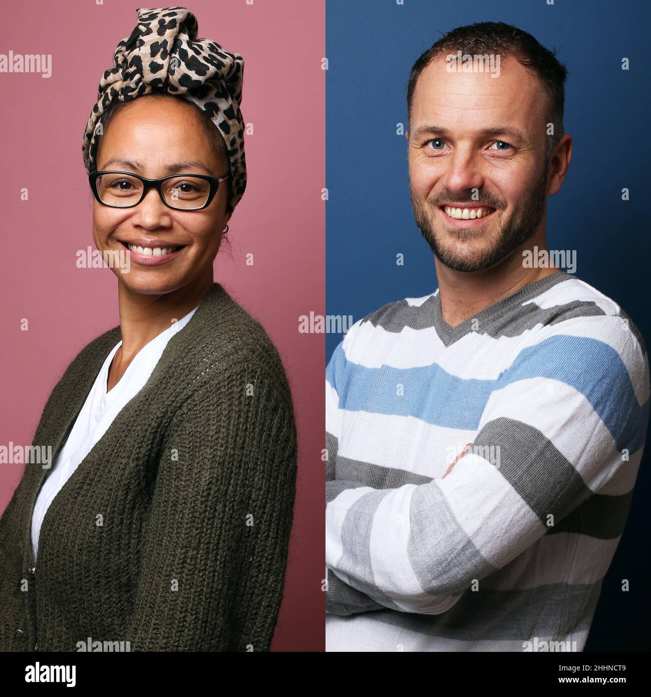 Group of people in a collage Stock Photo - Alamy