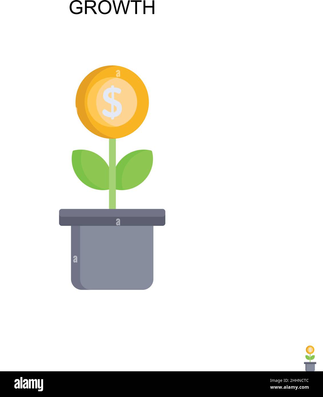 Growth Simple vector icon.Perfect color modern pictogram on editable ...