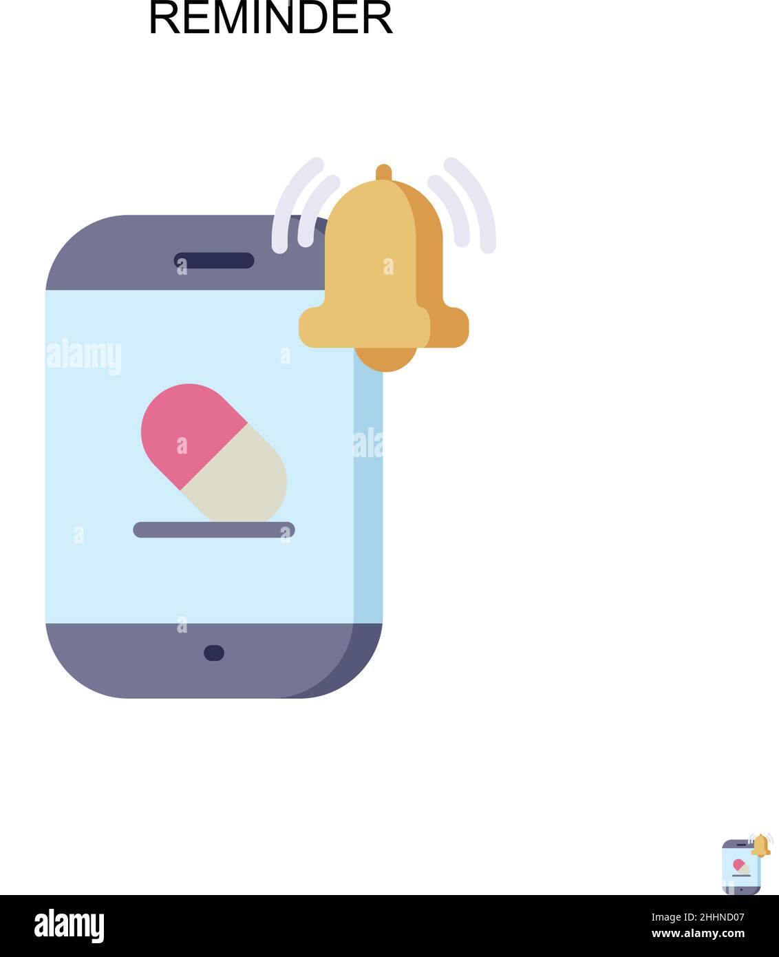 Reminder Simple vector icon.Perfect color modern pictogram on editable ...