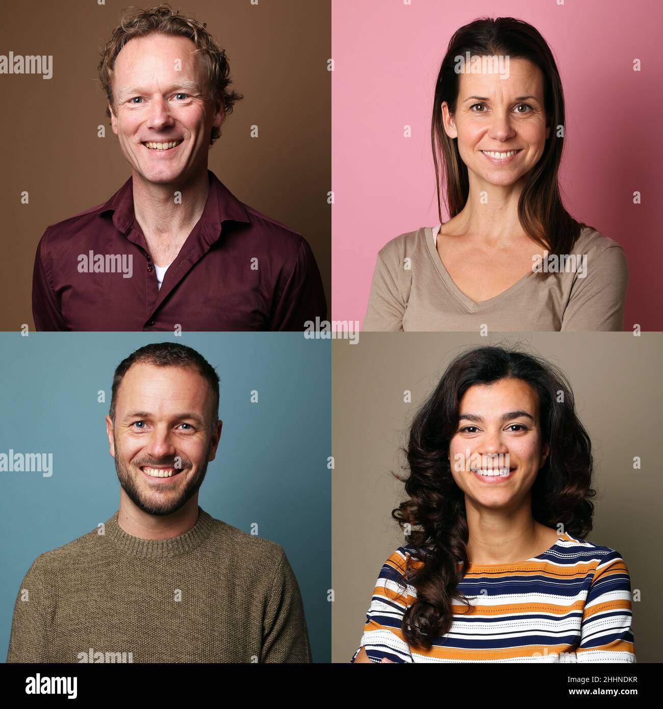 Group of people in front of a white background Stock Photo - Alamy
