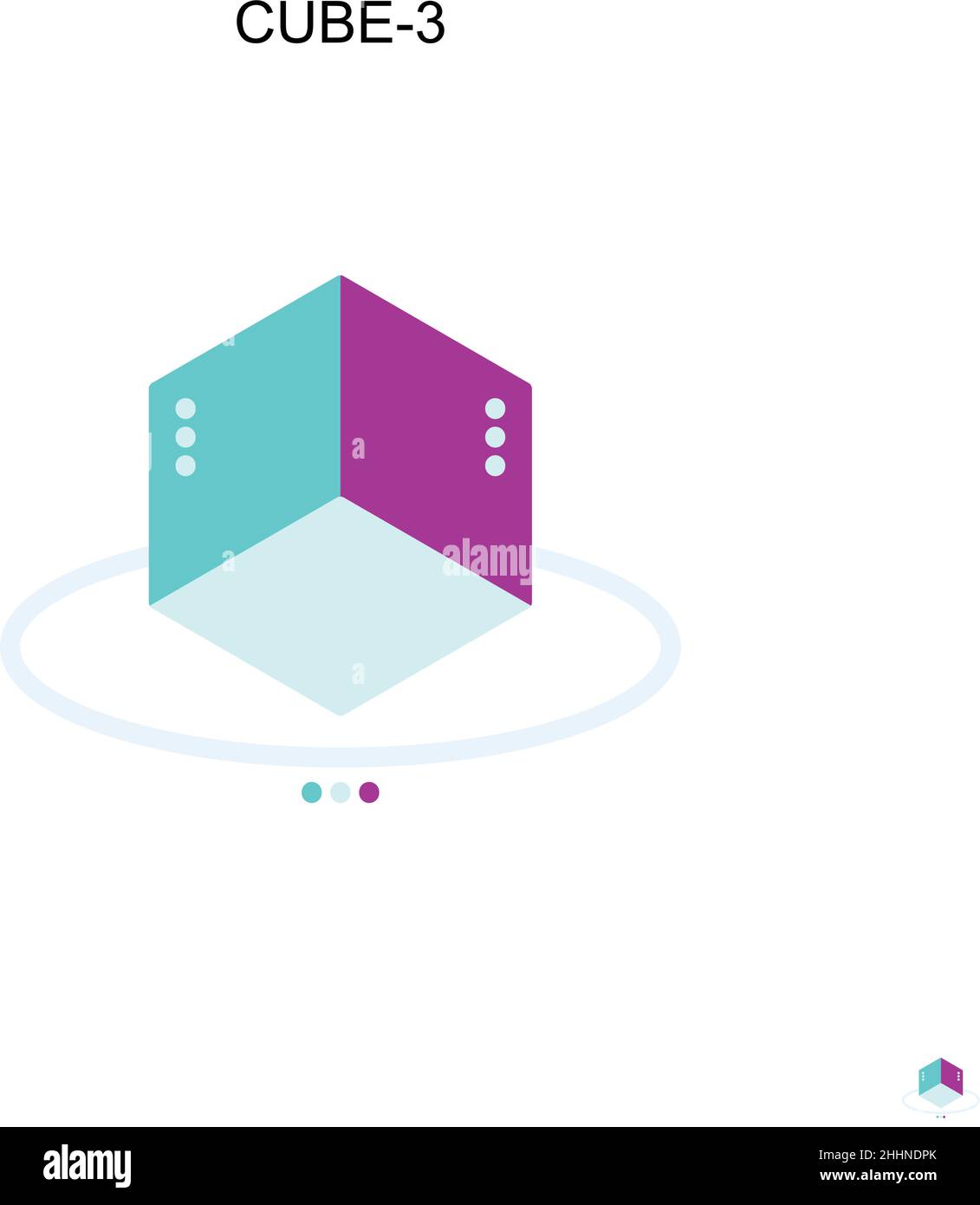 Cube-3 Simple vector icon.Perfect color modern pictogram on editable ...