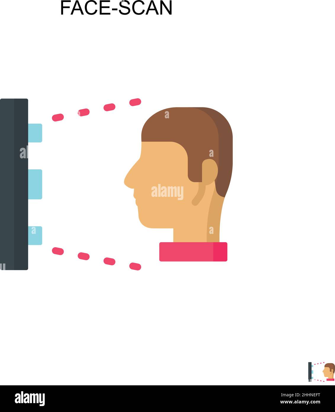 Face-scan Simple vector icon.Perfect color modern pictogram on editable ...