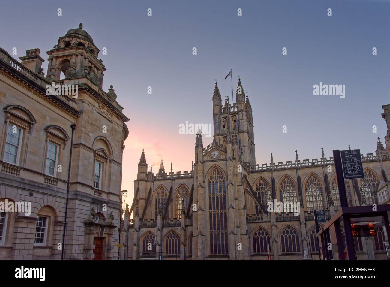 sunrise at bath abbey Stock Photo - Alamy