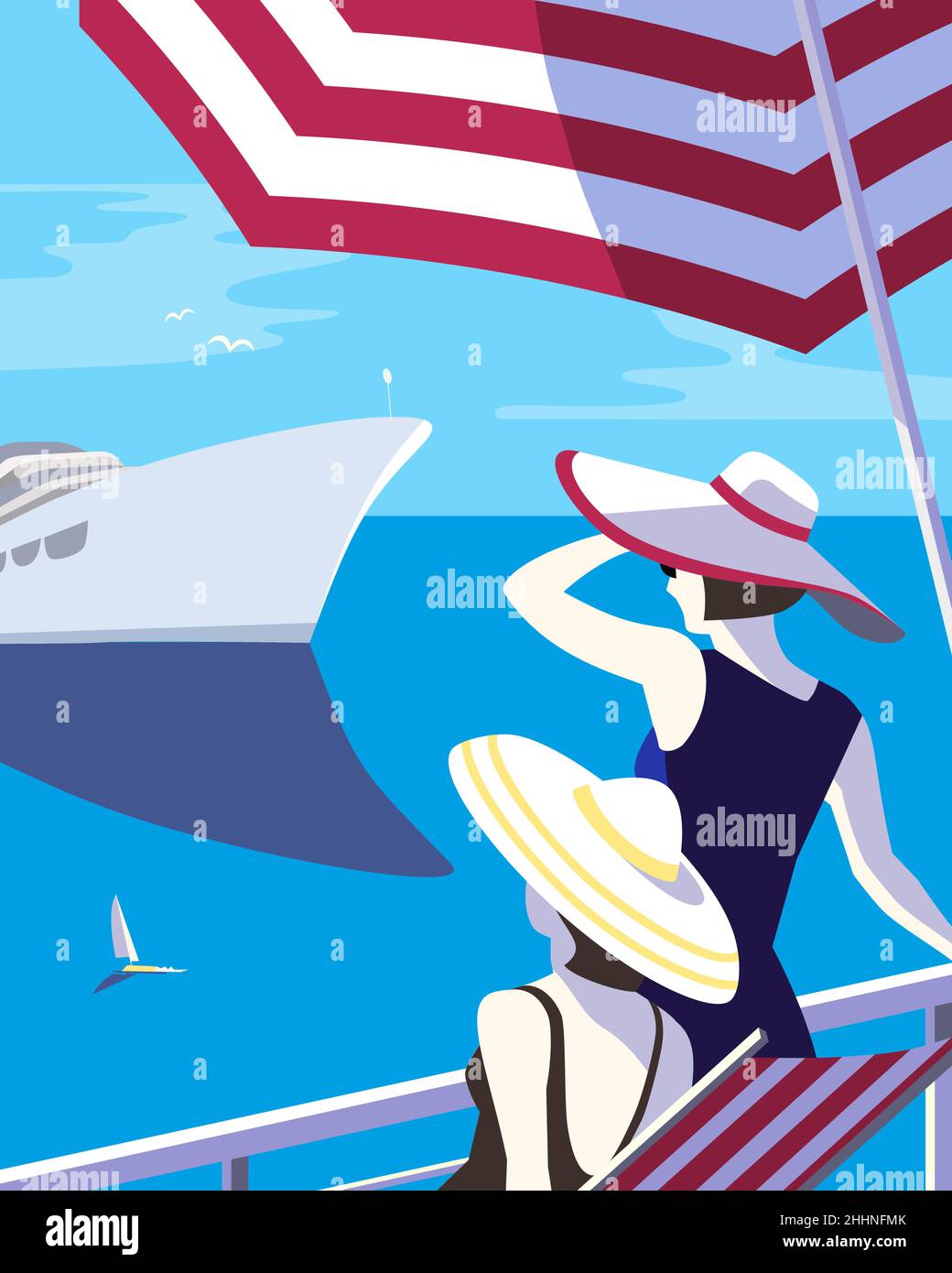 Couple cruise ship view Stock Vector Images - Alamy